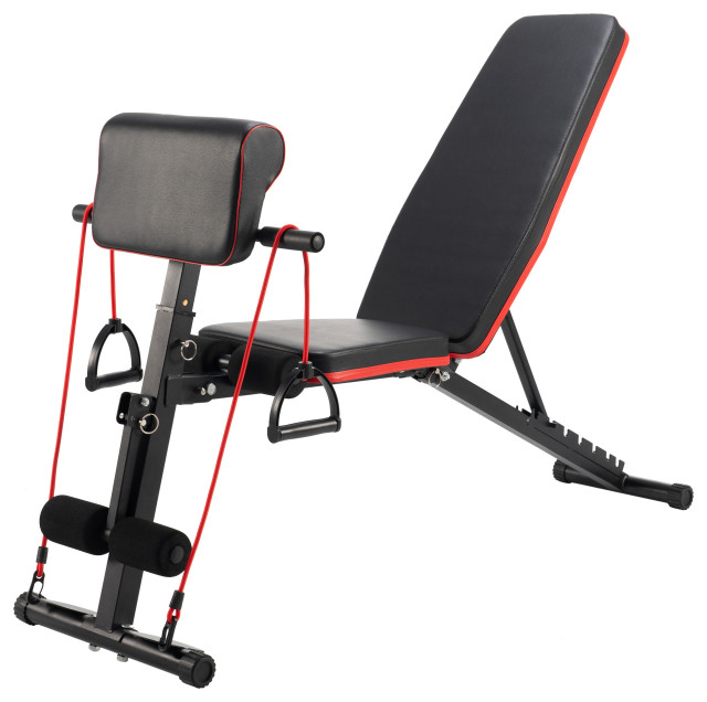 ZELUS Adjustable Weight Bench With Priest Stool Pad and Resistance ...