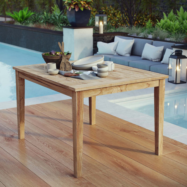 Marina Outdoor Patio Teak Dining Table by Modway - Transitional ...