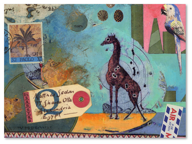 Nick Bantock 'Giraffe' Canvas Art, 24x18 - Contemporary - Prints And ...