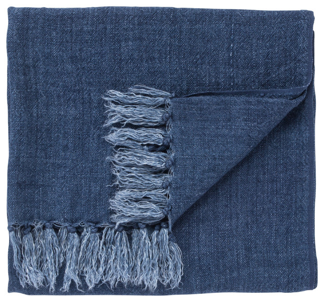 Jaipur Living Lisabet Solid Blue Throw, 51"x67" - Contemporary - Throws ...