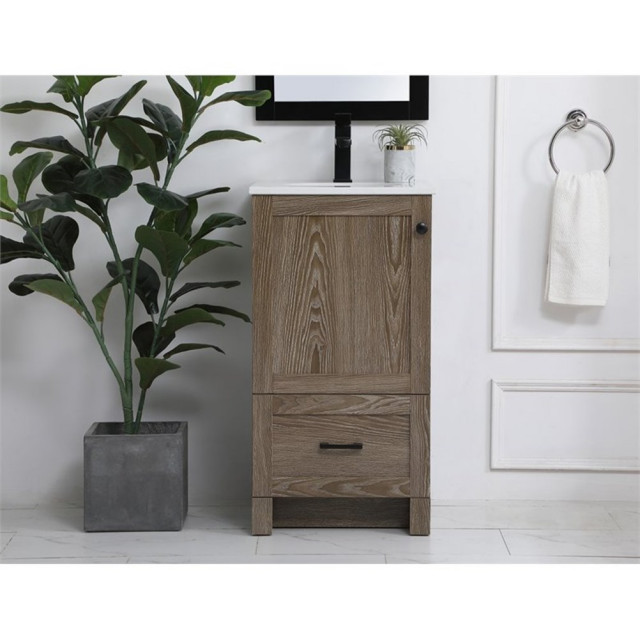 Elegant Decor Soma 18" Steel MDF Stone Single Bathroom Vanity in ...