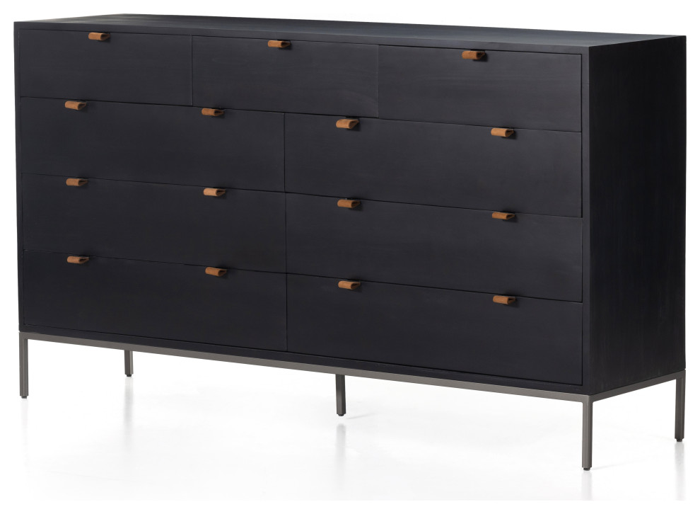 Trey 9 Drawer Dresser-Black Wash Poplar - Transitional - Dressers - by ...