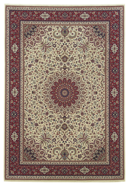 Aiden Traditional Vintage Inspired Ivory/Red Rug, 7'10" x 11 ...