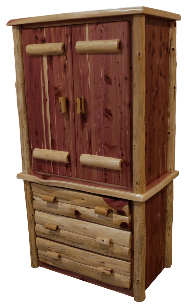 Rustic Red Cedar Log Armoire - Rustic - Armoires And Wardrobes - by ...