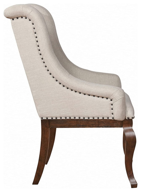 Set of 2 Armchairs with Button Tufting and Nailhead Trim in Java and ...