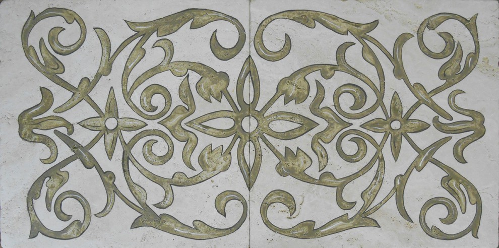 12"x24" Elegant Filigree Tile, Set of 2 - Traditional - Tile Murals ...