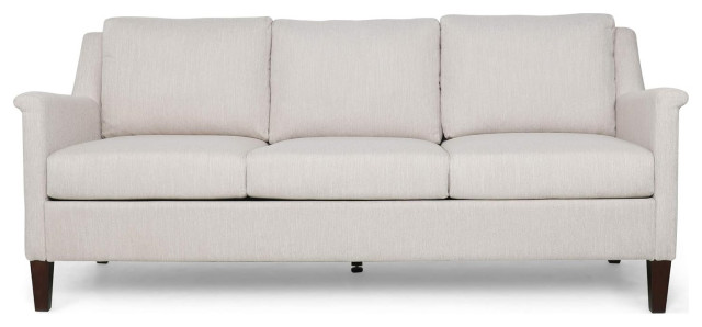 Contemporary Sofa with Tapered Legs, Cushioned Seat, and Rolled Arms ...