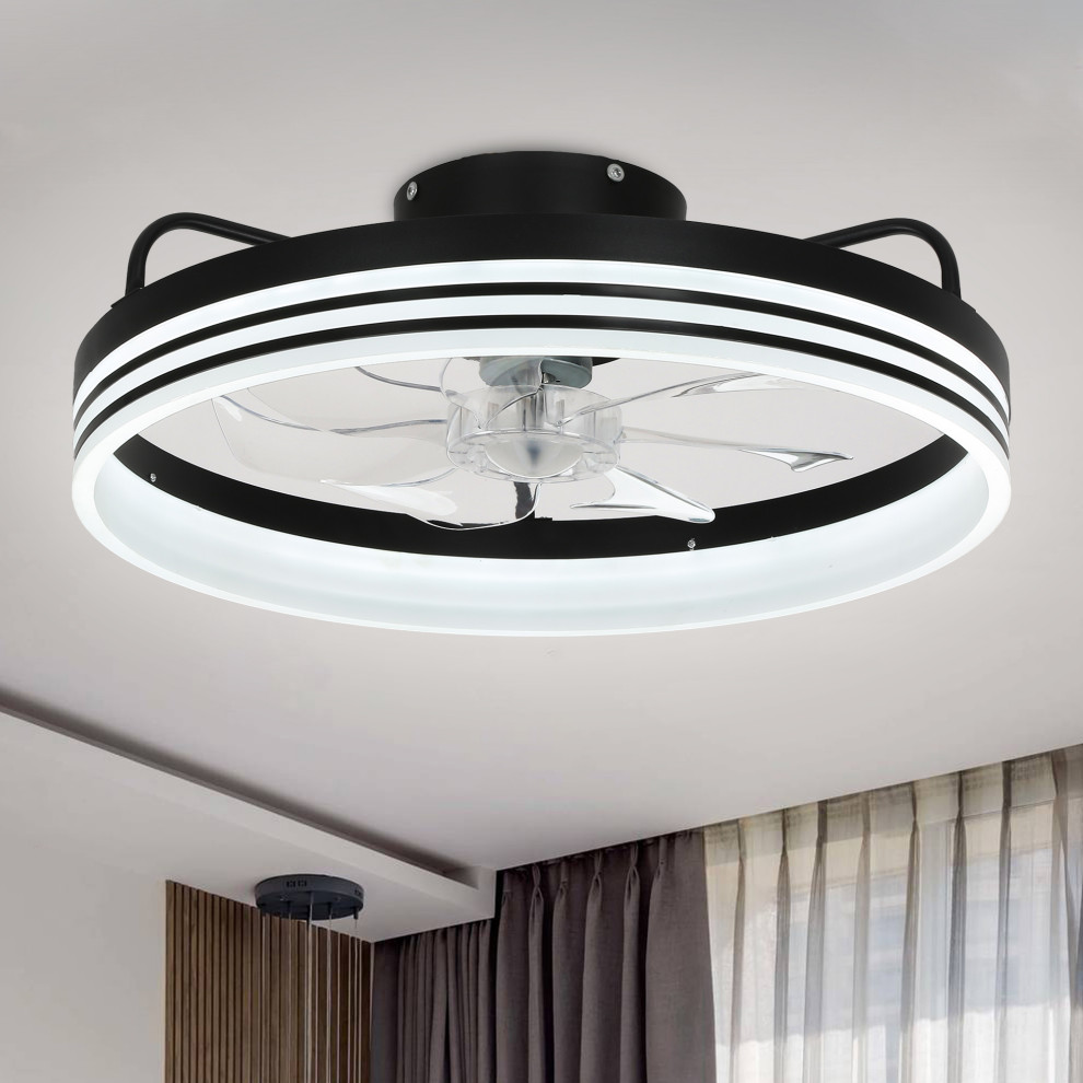 20" Low Profile Reversible Ceiling fan 6-Speed Dimmable Remote and APP ...