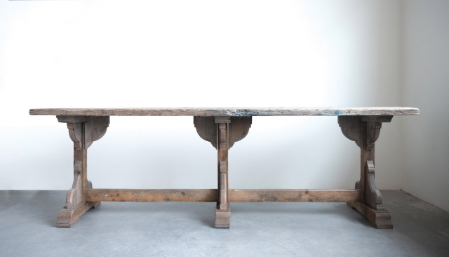 Reclaimed Wood Table With Trussel - Farmhouse - Dining Tables - by ...