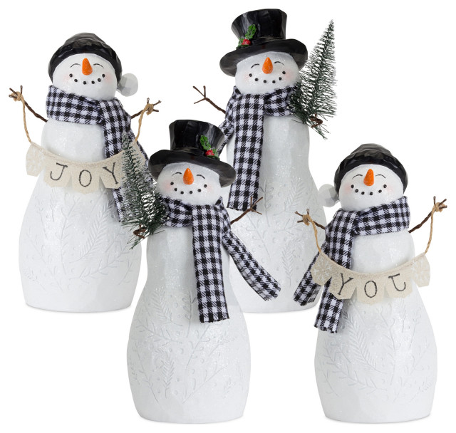 Snowman, 4-Piece Set, 8.5"H Resin - Transitional - Holiday Accents And ...