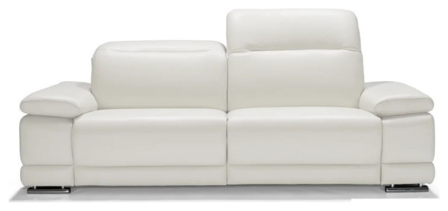 Maura Collezione Allegro Sofa Full Grain Italian Leather, White 89 ...