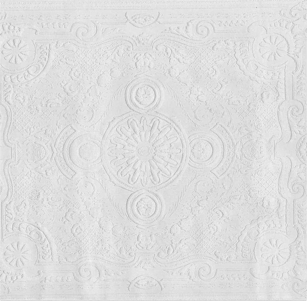 Paintable Wallpaper Border Vintage Floral White 10.75"x15 ...