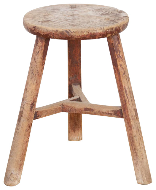 Antique Rustic Chinese Round Stool - Asian - Accent And Garden Stools ...