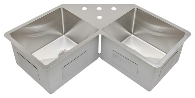 Wells Sinkware Handcrafted Butterfly Stainless Steel Corner Kitchen ...