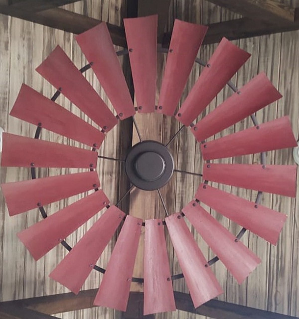 Weathered Barn Red Finish Windmill Ceiling Fan, The Patriot Fan, 72 ...