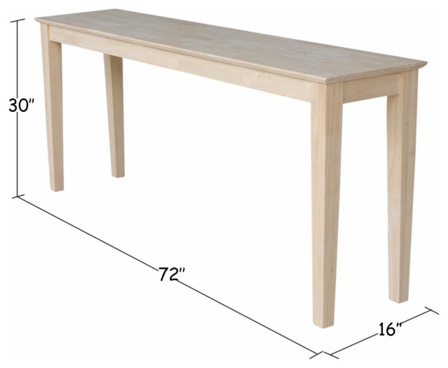 Classic Console Table, Slightly Tapered Legs & Butcher Block Surface ...