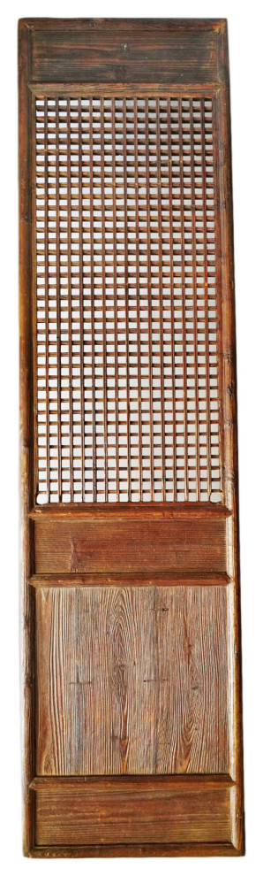 Consigned Elm Wood Screen Door Panel 2 - Asian - Screens And Room ...