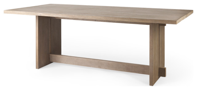 Aida Solid Wood Rectangular Dining Table - Transitional - Dining Tables - by Mercana | Houzz