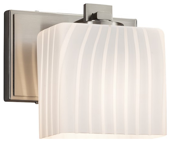 Justice Design LED Era 1LT Sconce, Nickel FSN-8447-55-RBON-NCKL-LED1 ...