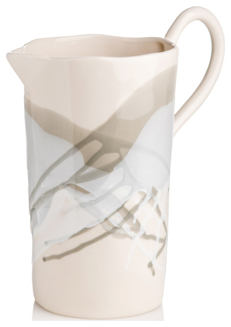 Splash Pitcher, Gray and White - Contemporary - Pitchers - by abigails ...