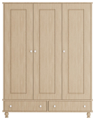 Colorado 53, 3-Door Wardrobe Cabinet, Natural Oak Finish - Traditional ...