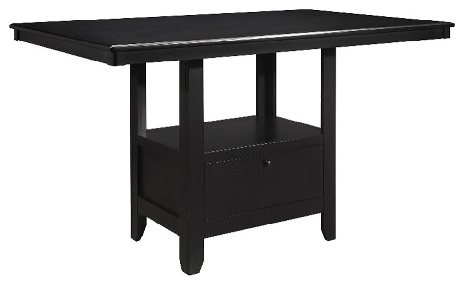 Lexicon Raven Counter Height Dining Room Wood Table in Charcoal Gray w ...