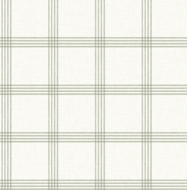 Twain Green Plaid Wallpaper, Swatch - Farmhouse - Wallpaper - by ...