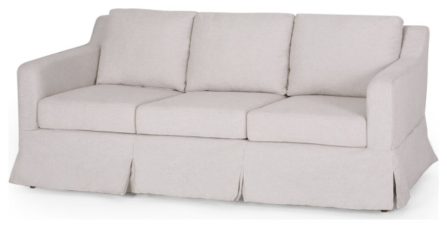 Traditional Sofa, Cushioned Polyester Seat With Delightful Skirt ...