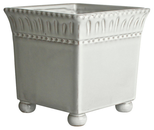 Charlot Square Cachepot, Small - Traditional - Indoor Pots And Planters ...