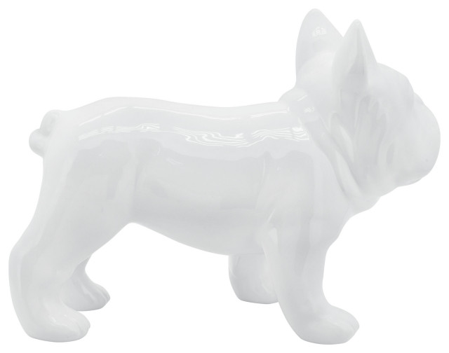 Cer, 12" Bulldog, White - Contemporary - Decorative Objects And ...