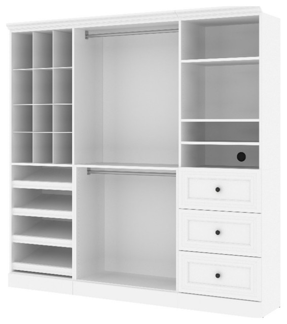 Bestar Versatile 86"W Engineered Wood Closet System with Drawers in ...