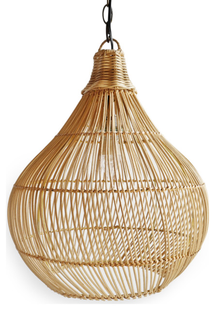 Rattan Drop Pendant Lantern - Tropical - Pendant Lighting - by Design ...