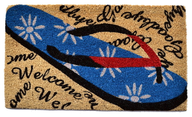 Welcome Goodbye Flip Flop Mat - Beach Style - Doormats - by Imports ...