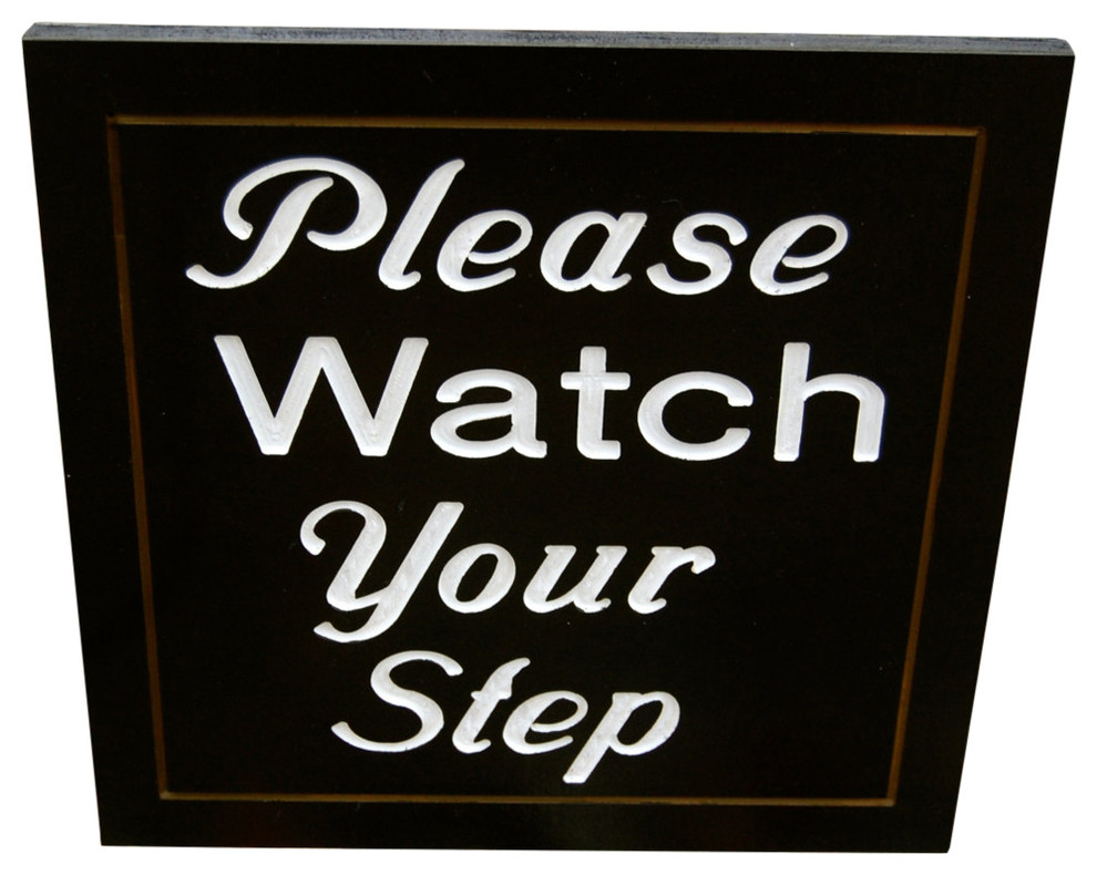 Please Watch Your Step Stake Sign, Large - Contemporary - Garden ...