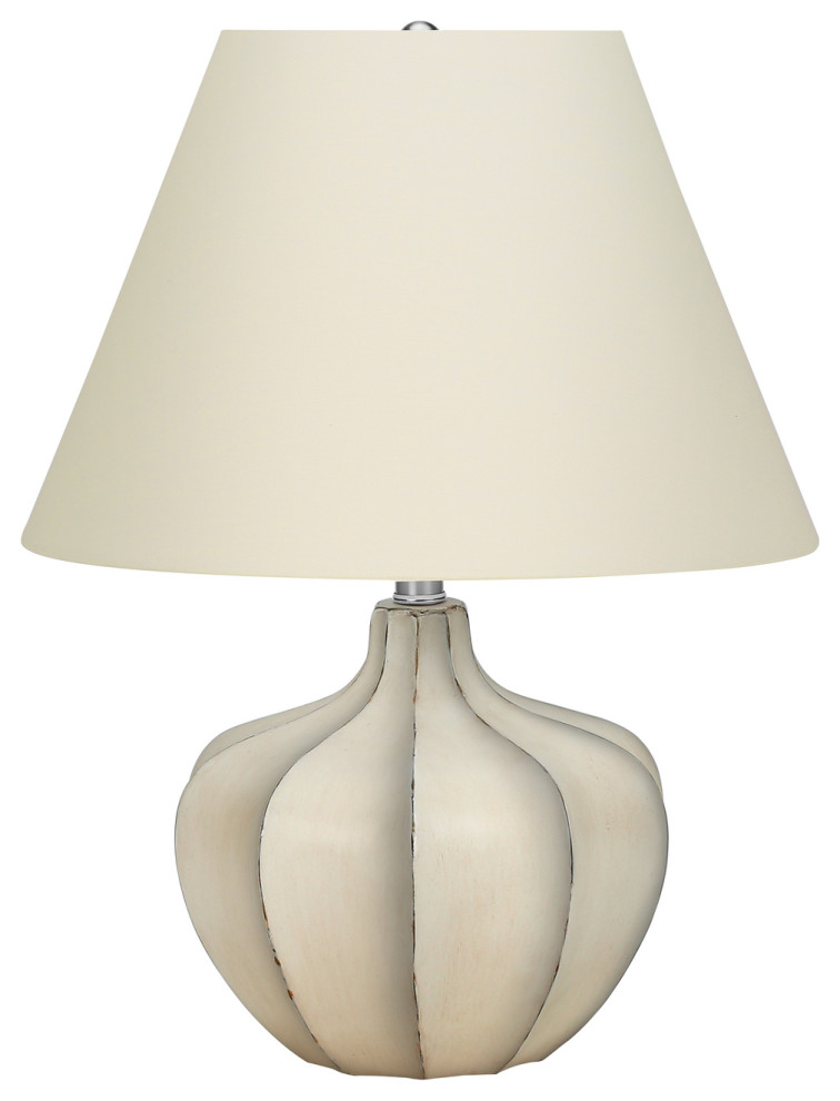 Lighting, 21"H, Table Lamp, Cream Resin, Ivory/Cream Shade ...