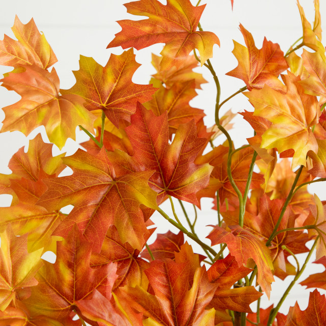 5ft. Artificial Fall Double Trunk Maple Autumn Tree, Decorative White ...