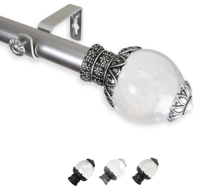 Glossy 1" Curtain Rod, 66-120" - Traditional - Curtain Rods - by Rod ...