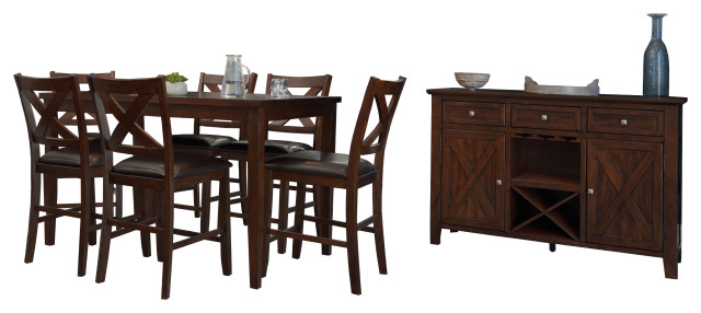 Monica 8pc Counter Dining Set With Buffet Server - Transitional ...