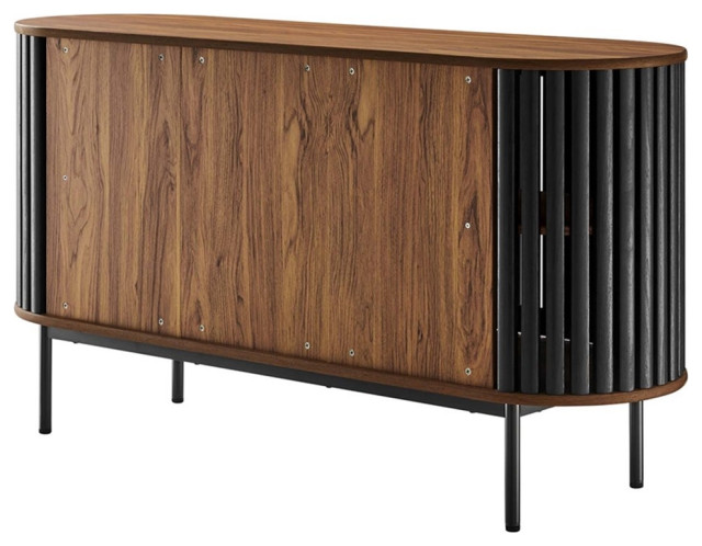 Modway Fortitude 59" Oval Wood Sideboard with 6 Storage Spaces in ...