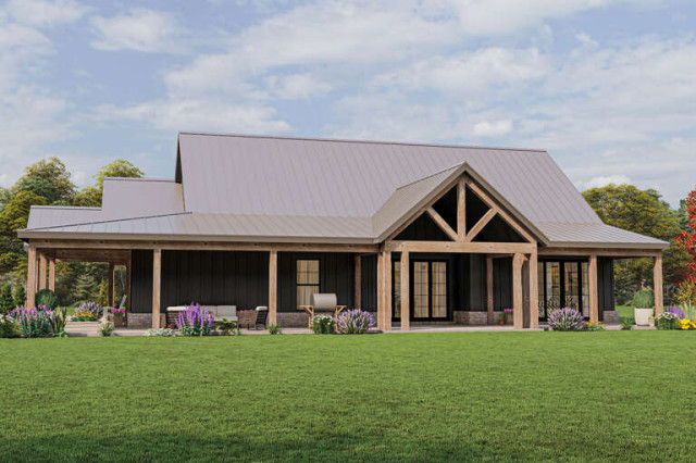 Exclusive Barn House Plan 009-00317 - Rustic - Exterior - Atlanta - by ...