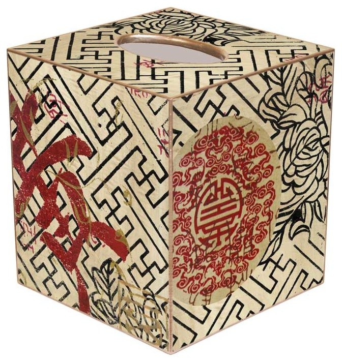 TB2517 - Asian Fret Tissue Box Cover - Asian - Tissue Box Holders - by ...
