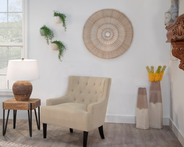 35" Round Wall Decor, Natural - Contemporary - Metal Wall Art - by ...