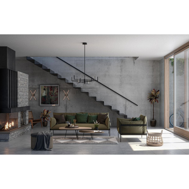 Pivot LED Four-Light Matte Black Modern Semi-Flush or Wall Mount ...