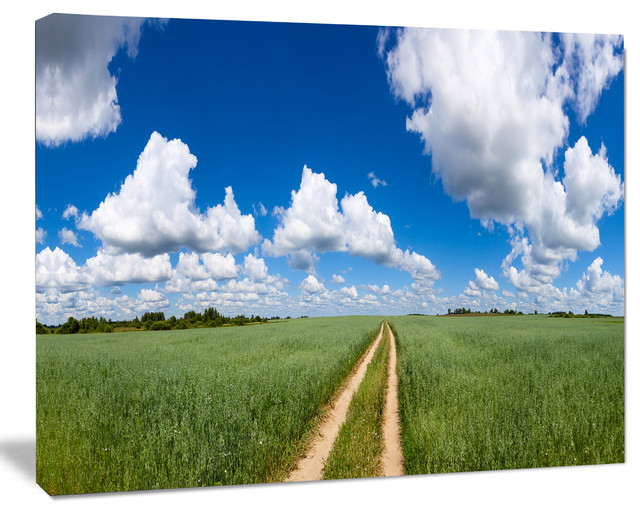 Path in Bright Summer Panorama, Landscape Canvas Art Print, 20"x12 ...