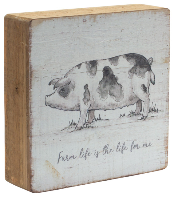 Wood Farm Sign, 4-Piece Set - Farmhouse - Decorative Objects And ...