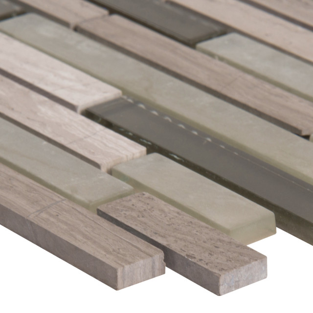 MSI SMOT-SGLSIL-MOD6MM 12" x 12" Linear Mosaic Sheet - Varied ...