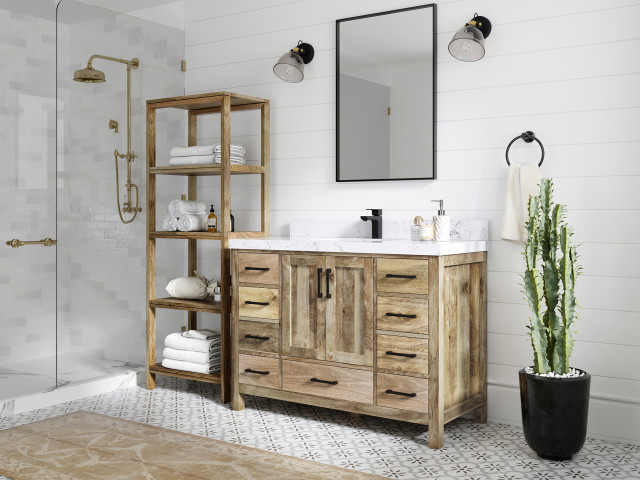 Willow Collections Malibu Mango Bathroom Vanity ,2 in Top, 48" Single ...