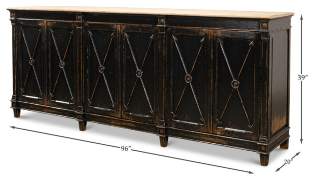 Marksman Extra Wide Sideboard Antique Ebony - Farmhouse - Buffets And ...