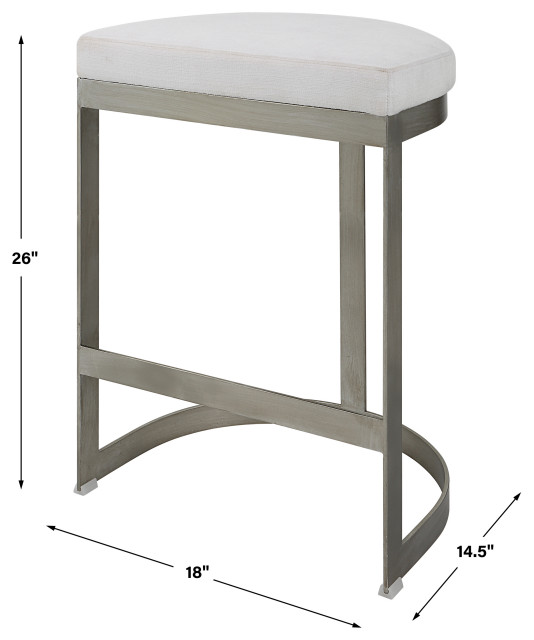 Uttermost Ivanna Backless Silver Counter Stool - Contemporary - Bar ...