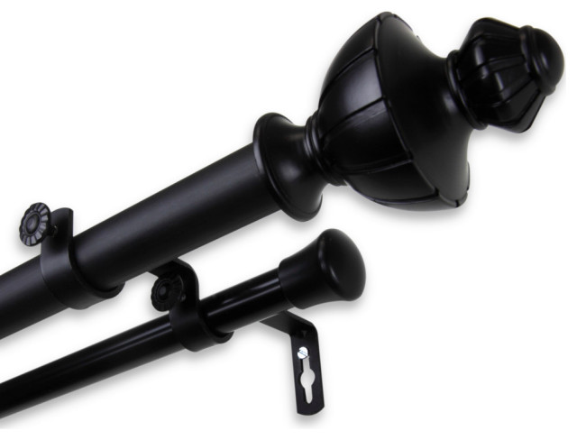 Jacob 1" Double Curtain Rod, 28-48" - Traditional - Curtain Rods - by ...